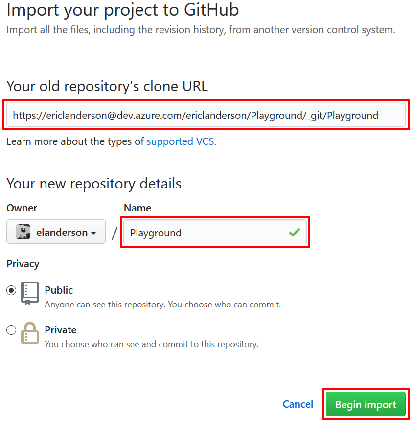 Github Import An Azure Devops Repo Eric L Anderson